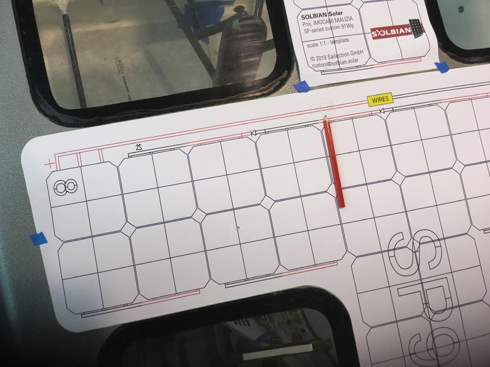 Imoca 60 Malizia II: solar panels onboard